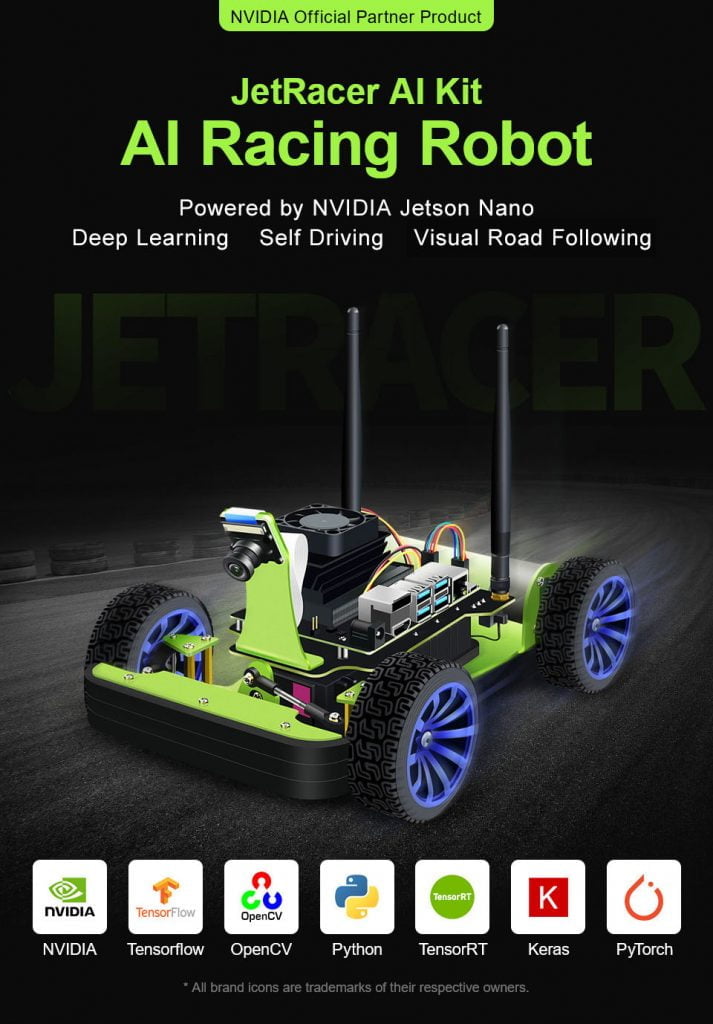 JetRacer AI Kit, AI Racing Robot Powered by Nvidia Jetson Nano ...