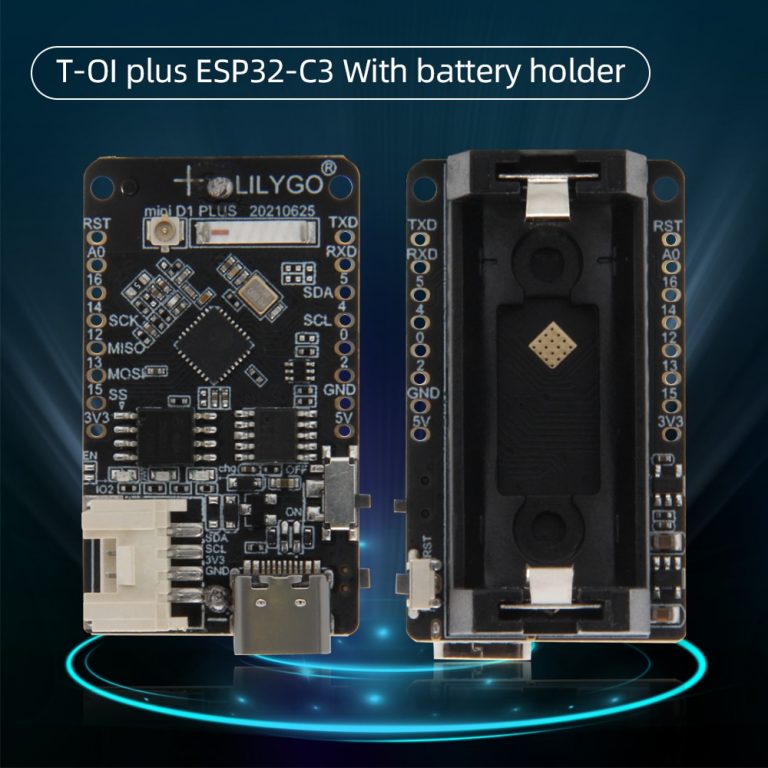 LILYGO TTGO T-OI PLUS RISC-V ESP32-C3 Chip V1.0 Module Rechargeable 16340 - ShopOfThings